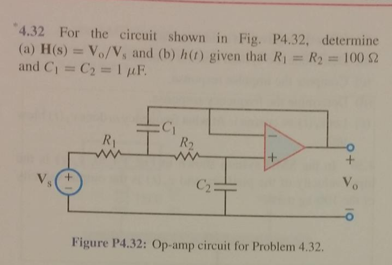 Solved 4.32 For the circuit shown in Fig. P4.32 determine | Chegg.com