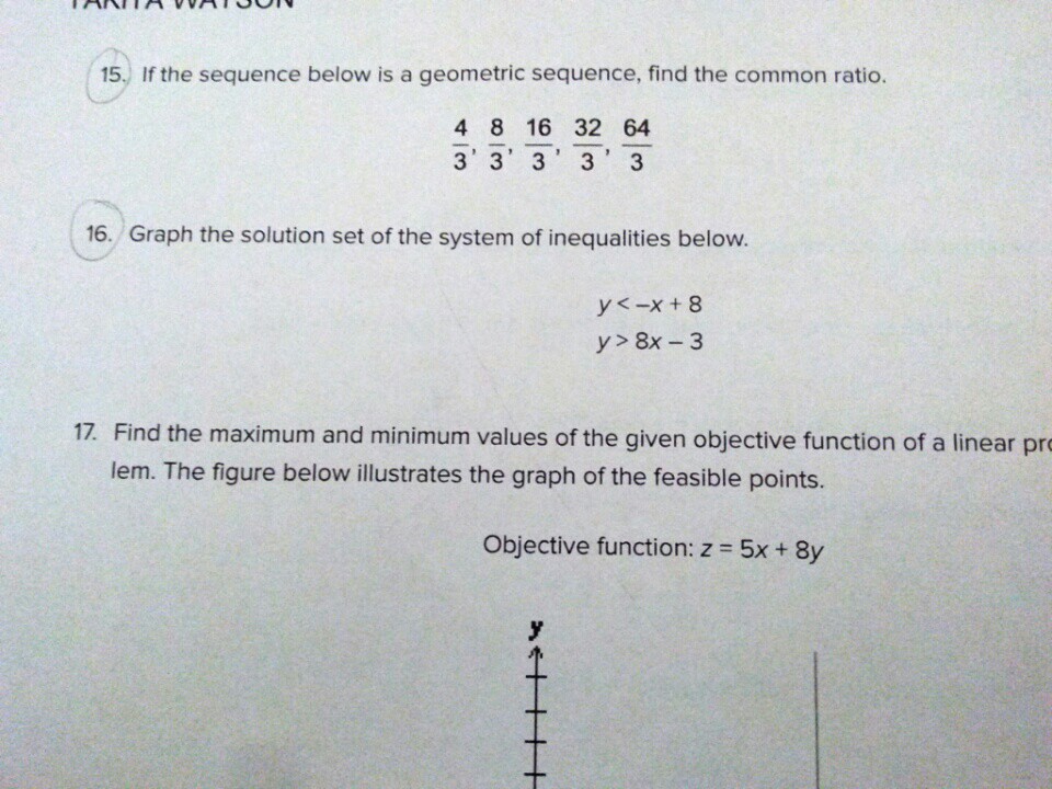 Solved If the sequence below is a geometric sequence, find | Chegg.com