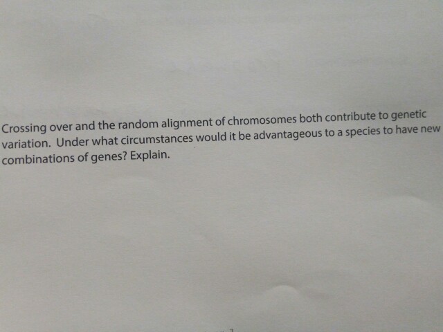 Solved Crossing over and the random alignment of chromosomes | Chegg.com