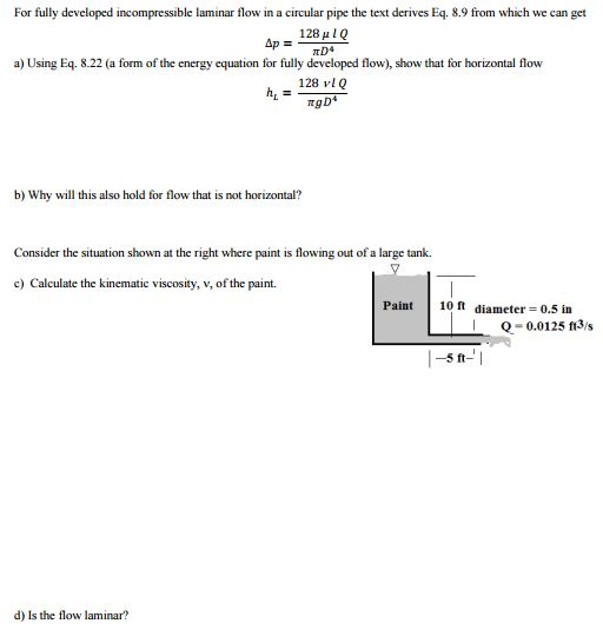 Solved For fully developed incompressible laminar flow in a | Chegg.com