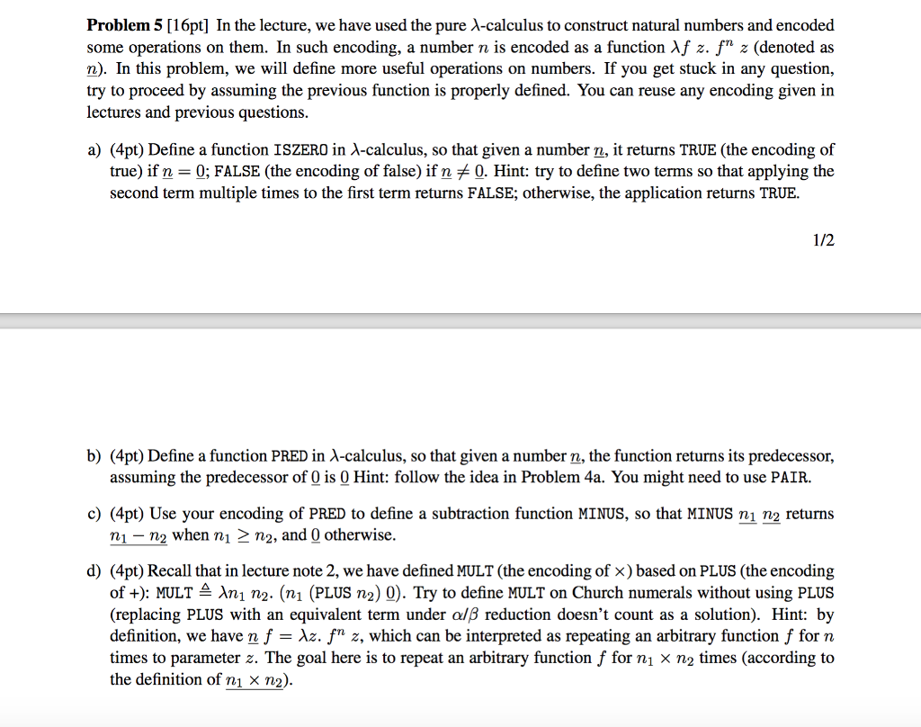 Solved In the lecture, we have used the pure lambda-calculus | Chegg.com