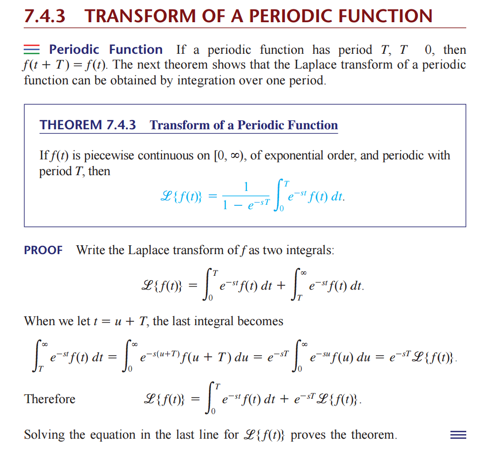 Solved 7.4.3 TRANSFORM OF A PERIODIC FUNCTION E Periodic | Chegg.com