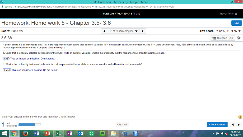 Solved Do Homework 슬 Secure | https://www.mathxl.com/Stu | Chegg.com