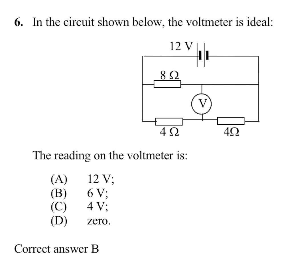 Solved In the circuit shown below, the voltmeter is ideal: | Chegg.com