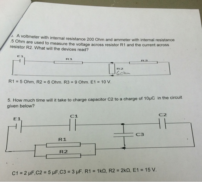Solved A voltmeter with internal resistance 200 Ohm and | Chegg.com