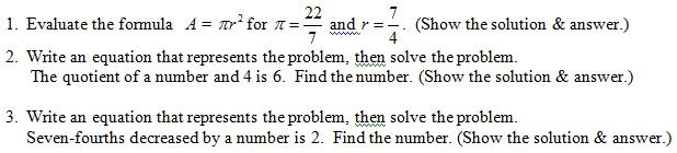 Solved Evaluate the formula A = pi r2 for pi = 22/7 and r = | Chegg.com
