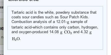 Solved Tartaric acid is the white, powdery substance that | Chegg.com