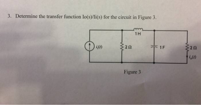 Solved Determine the transfer function Io(s)/Ii(s) for the | Chegg.com