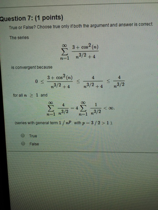 Solved Choose true only If both the argument and answer Is | Chegg.com