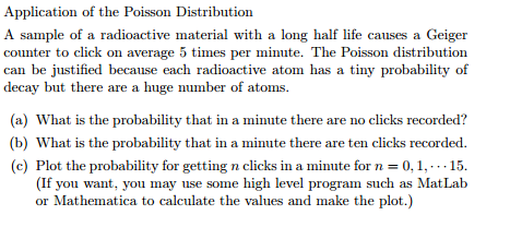 Solved Application of the Poisson Distribution A sample of | Chegg.com