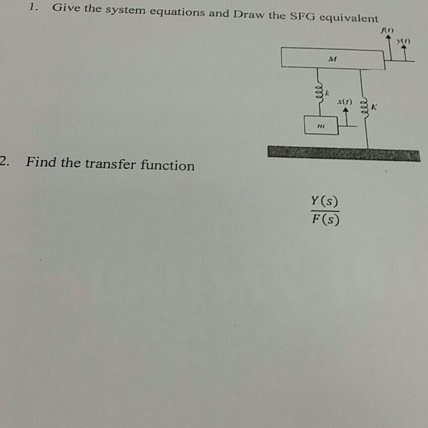 Solved 1. Give the system equations and Draw the SFG | Chegg.com
