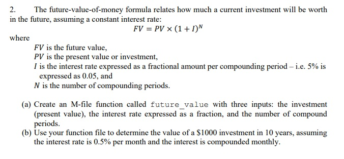 Solved The future-value-of-money formula relates how much a | Chegg.com