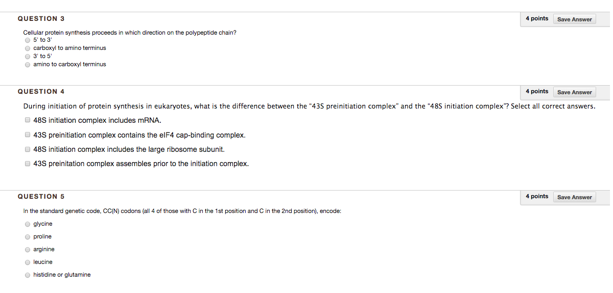 Solved Question 3 4 Points Save Answer Cellular Protein 