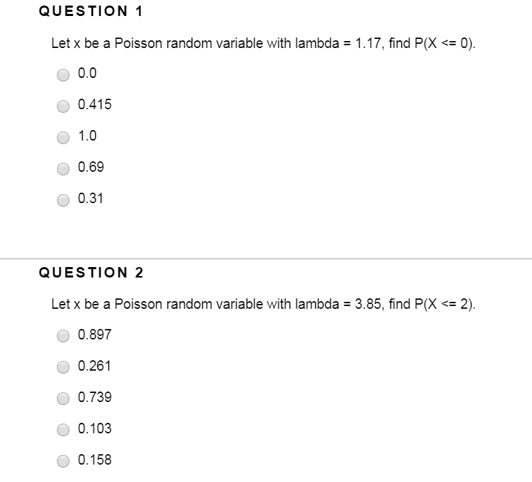 Solved Question 1 Let X Be A Poisson Random Variable With 