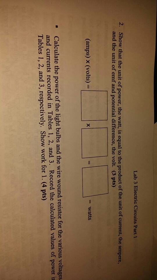 Solved Show that the unit of power, the watt, is equal to | Chegg.com