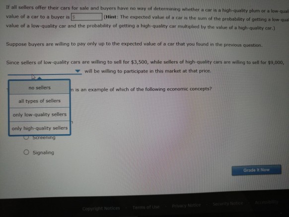 Solved 6. The market for lemons Consider a market in which | Chegg.com