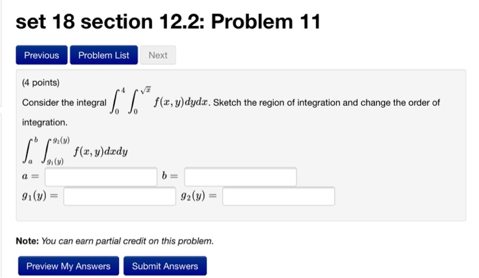 Solved Consider the integral integration 4 0 integration ^ | Chegg.com