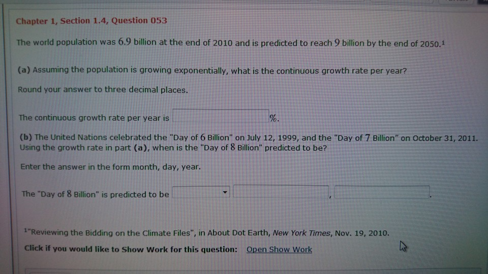 Solved Chapter 1, Section 1.4, Question 053 The world | Chegg.com Solved Chapter 1, Section 1.4, Question 053 The world | Chegg.com