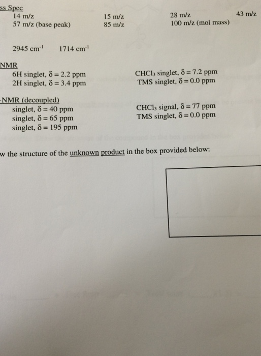 Solved The structure of the unknown product in the box | Chegg.com