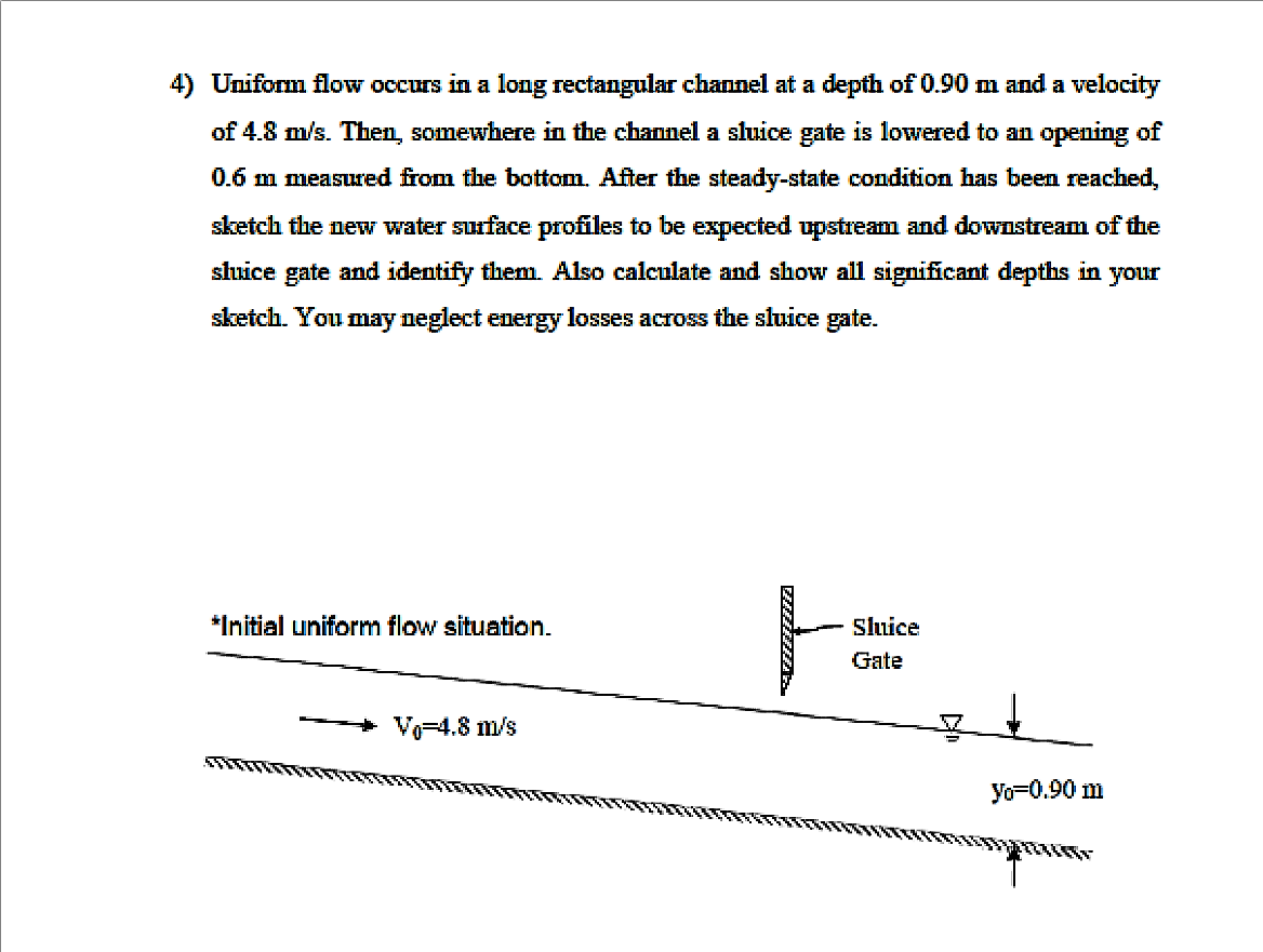 Solved Uniform flow occurs in a long rectangular channel at | Chegg.com