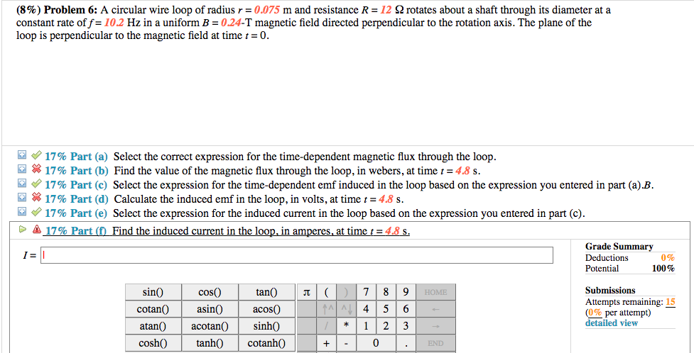 Solved A circular wire loop of radius r = 0.075 m and | Chegg.com