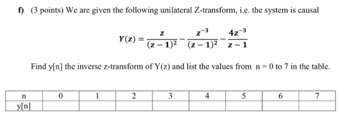 Solved We are given the following unilateral | Chegg.com
