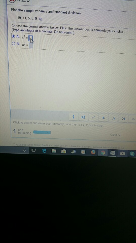 Solved Find The Sample Variance And Standard Deviation 19