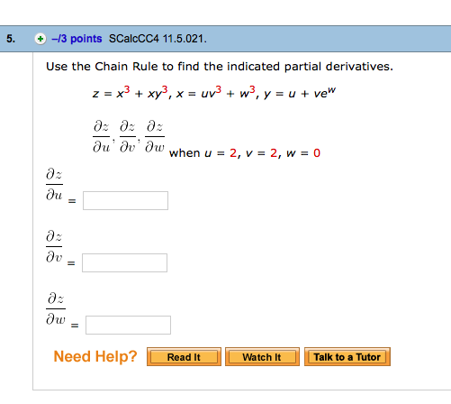 Solved Use the Chain Rule to find the indicated partial | Chegg.com