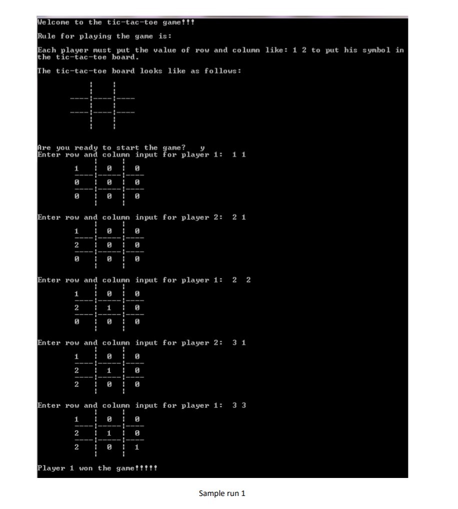 Solved uI Tac-To Problem Statement Write a C program to | Chegg.com
