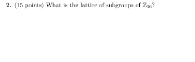 Solved 2. (15 points) What is the lattice of subgroups of | Chegg.com