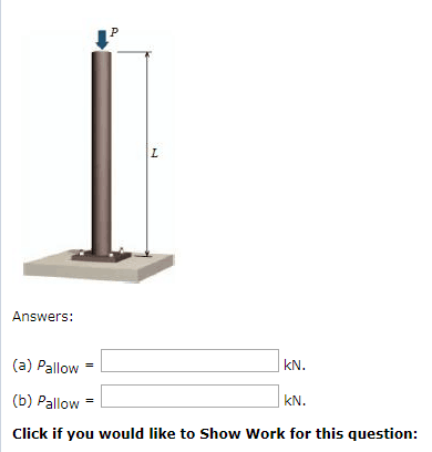 Solved Answers: kN (a) Pallow (b) Pallow Click if you would | Chegg.com