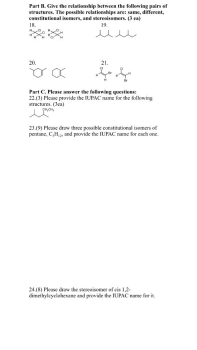 Solved Give the relationship between the following pairs of | Chegg.com