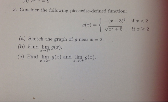 Solved 3. Consider the following piecewise?defined function: | Chegg.com