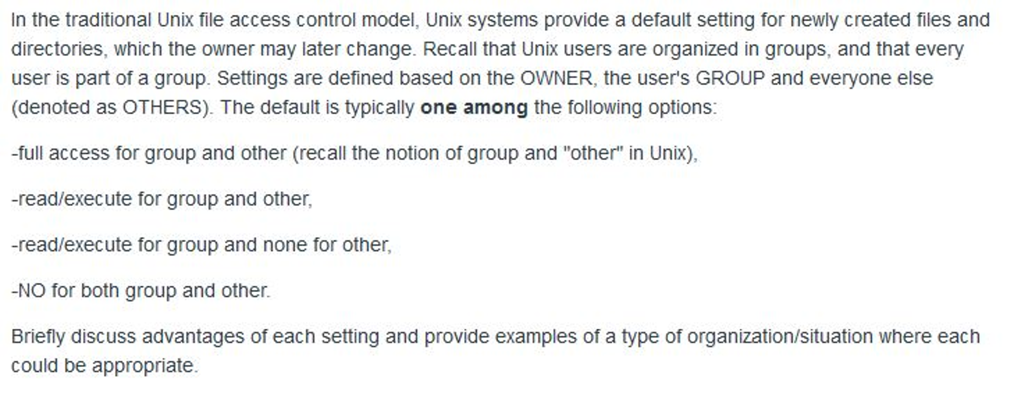 Solved In the traditional Unix file access control model. | Chegg.com Solved In the traditional Unix file access control model. | Chegg.com