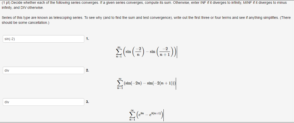 Solved Decide whether each of the following series | Chegg.com
