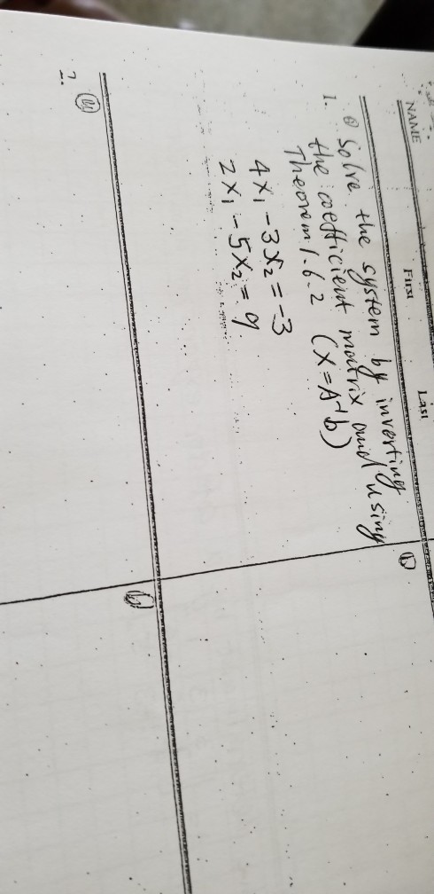 Solved NAME First Lasi 1. tm invertin tvi | Chegg.com