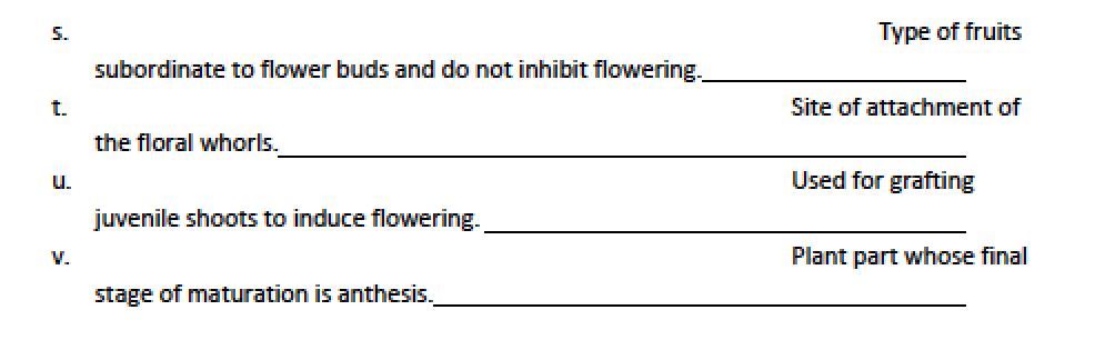 Solved Fill in the blank with the appropriate plant part. Be | Chegg.com