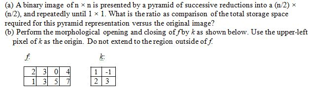 (a) A binary image ofn x n is presented by a pyramid | Chegg.com