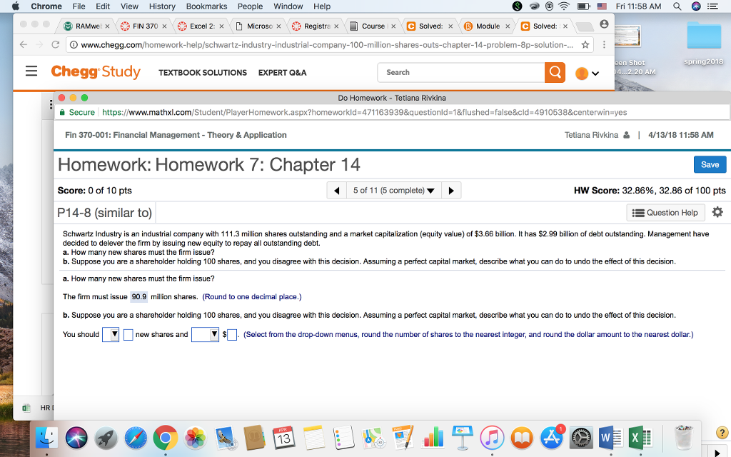 Solved Chrome File Edit View History Bookmarks People Window | Chegg.com