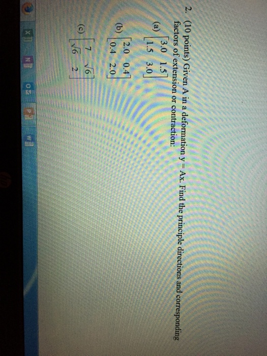 Solved Given A in a deformation y = Ax. Find the principle | Chegg.com