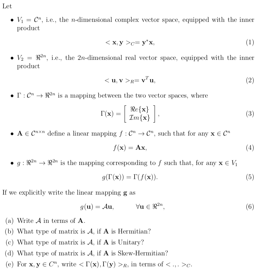 Solved Let Vi C", i.e., the n-dimensional complex vector | Chegg.com