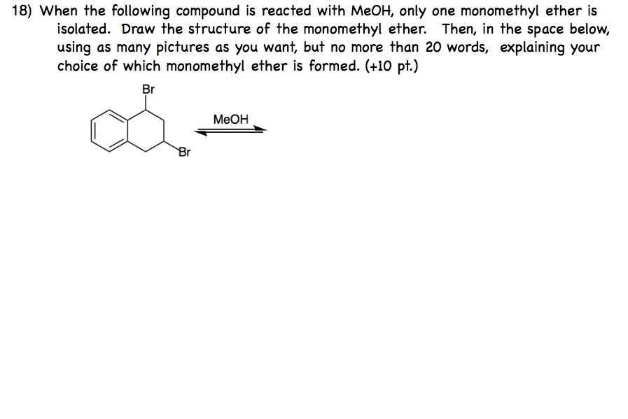 Solved When the following compound is reacted with MeOH, | Chegg.com