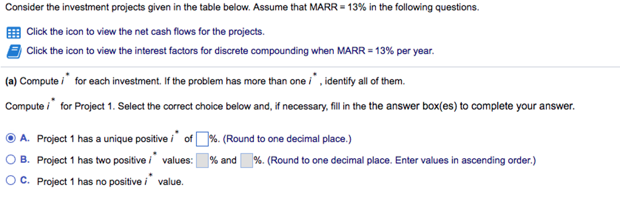 Solved Consider the investment projects given in the table | Chegg.com