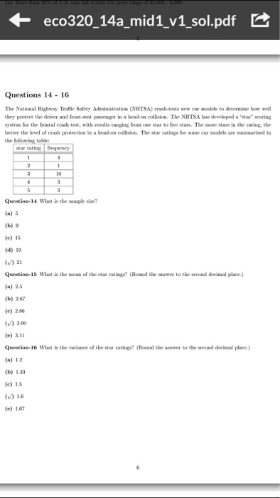 Solved eco320-14a, mid1 v1 sol pdf Questions 14 16 The | Chegg.com