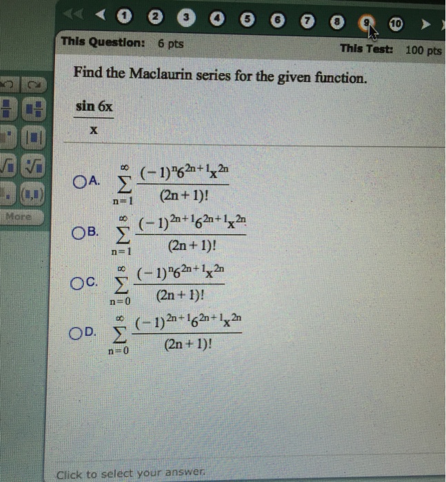 Solved Find the Maclaurin series for the given function. sin | Chegg.com