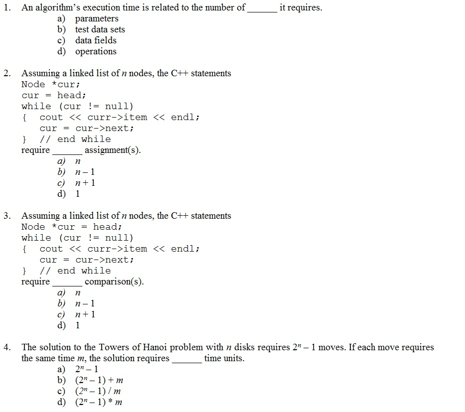 Solved An Algorithms Execution Time Is Related To The
