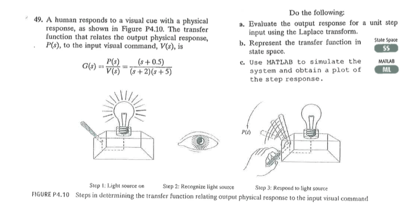 Solved Do the following: 49. A human responds to a visual | Chegg.com