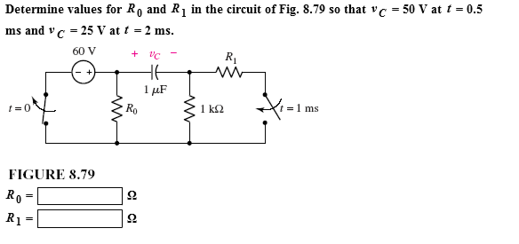 Solved Determine values for R_0 and in the circuit of Fig. | Chegg.com