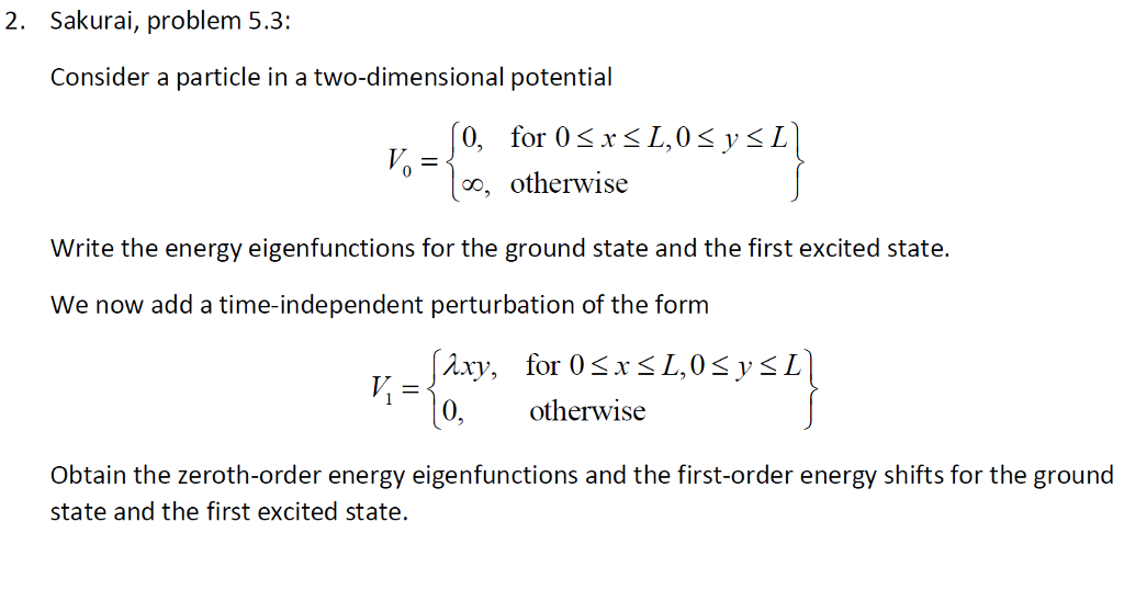Solved 2. Sakurai, problem 5.3: Consider a particle in a | Chegg.com