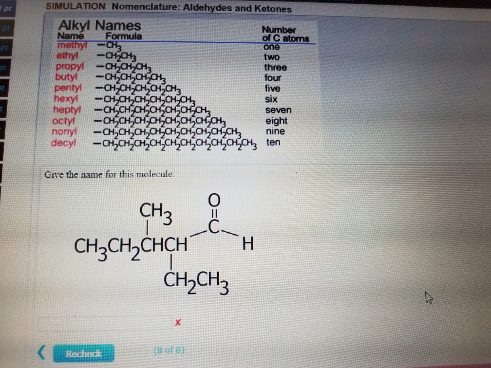 Solved SIMULATION Nomenclature: Aldehydes and Ketones pt | Chegg.com